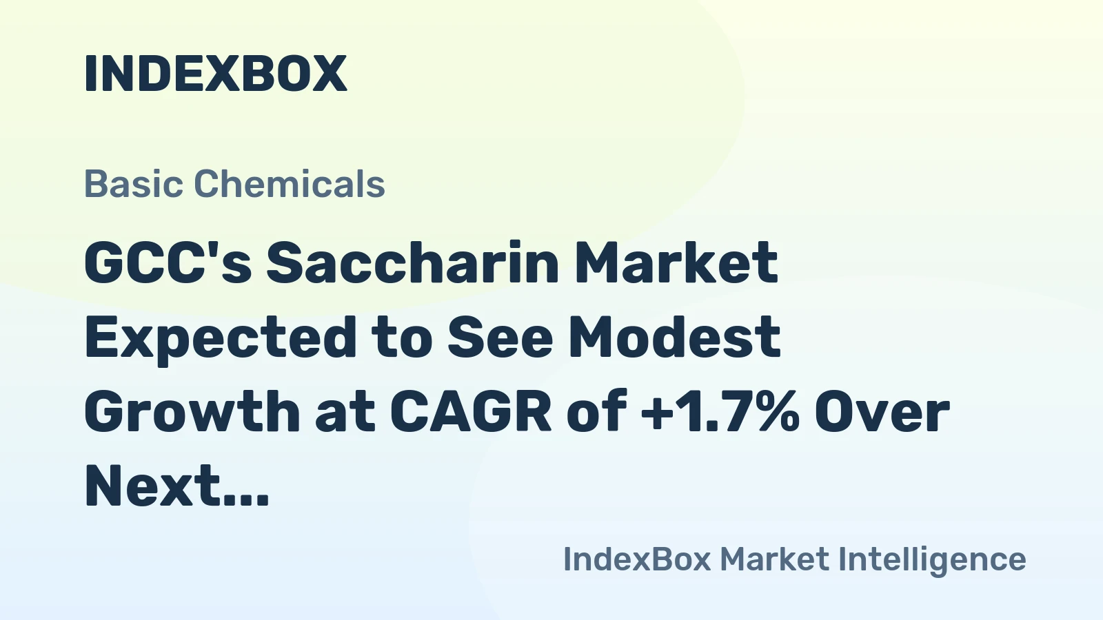 GCC's Saccharin Market Expected to See Modest Growth at CAGR of +1.7% Over Next Decade