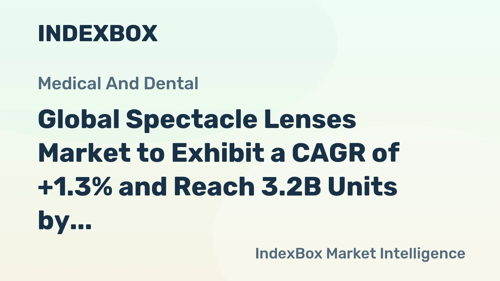 Global Spectacle Lenses Market to Exhibit a CAGR of +1.3% and Reach 3.2B Units by 2035