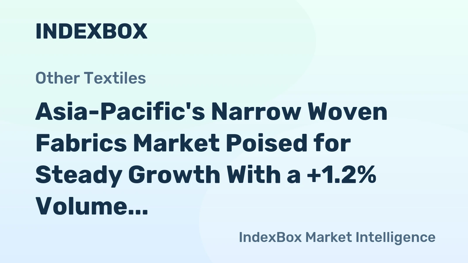 Asia-Pacific's Narrow Woven Fabrics Market Poised for Steady Growth With a +1.2% Volume CAGR