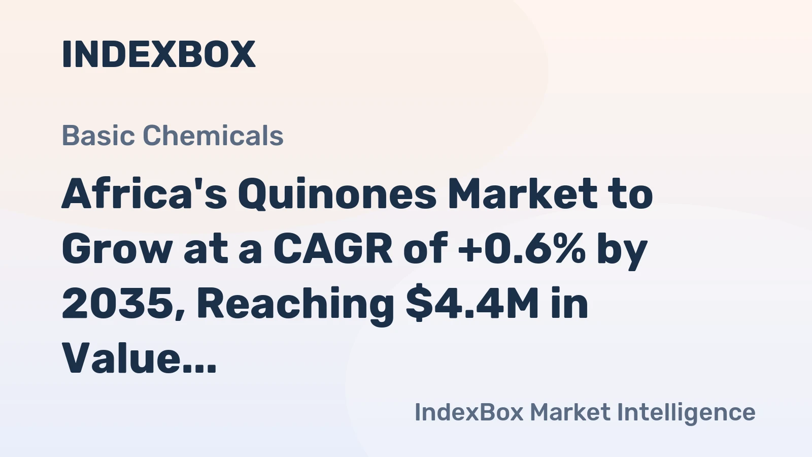 Africa's Quinones Market to Grow at a CAGR of +0.6% by 2035, Reaching $4.4M in Value