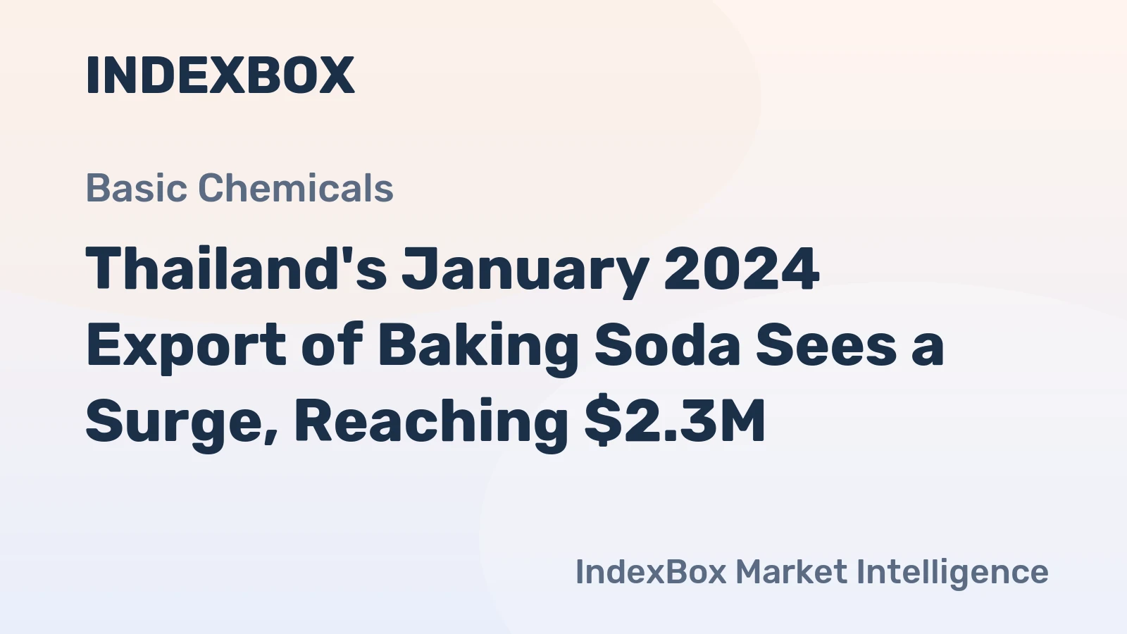 Thailand's January 2024 Export of Baking Soda Sees a Surge, Reaching $2.3M