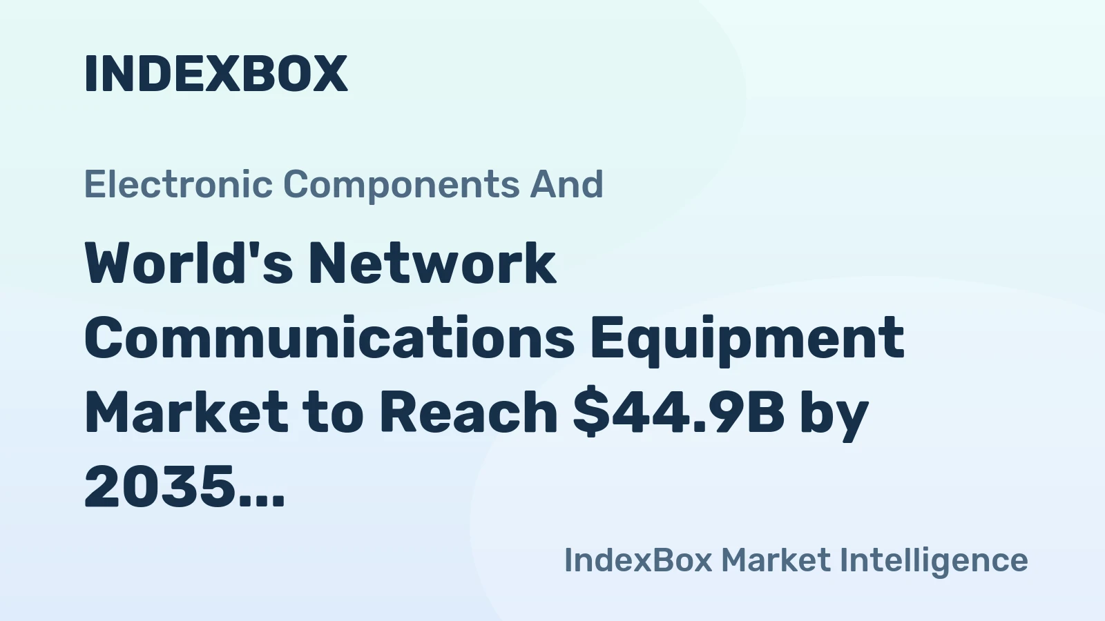 World's Network Communications Equipment Market to Reach $44.9B by 2035 on Steady +2.8% CAGR Value Growth