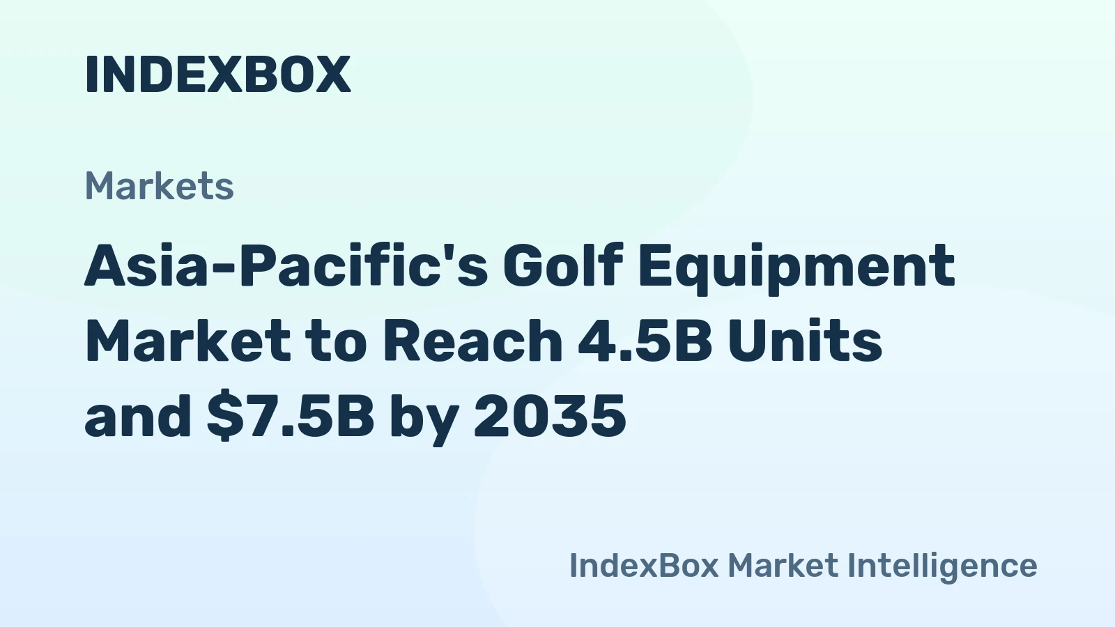 Asia-Pacific's Golf Equipment Market to Reach 4.5B Units and $7.5B by 2035