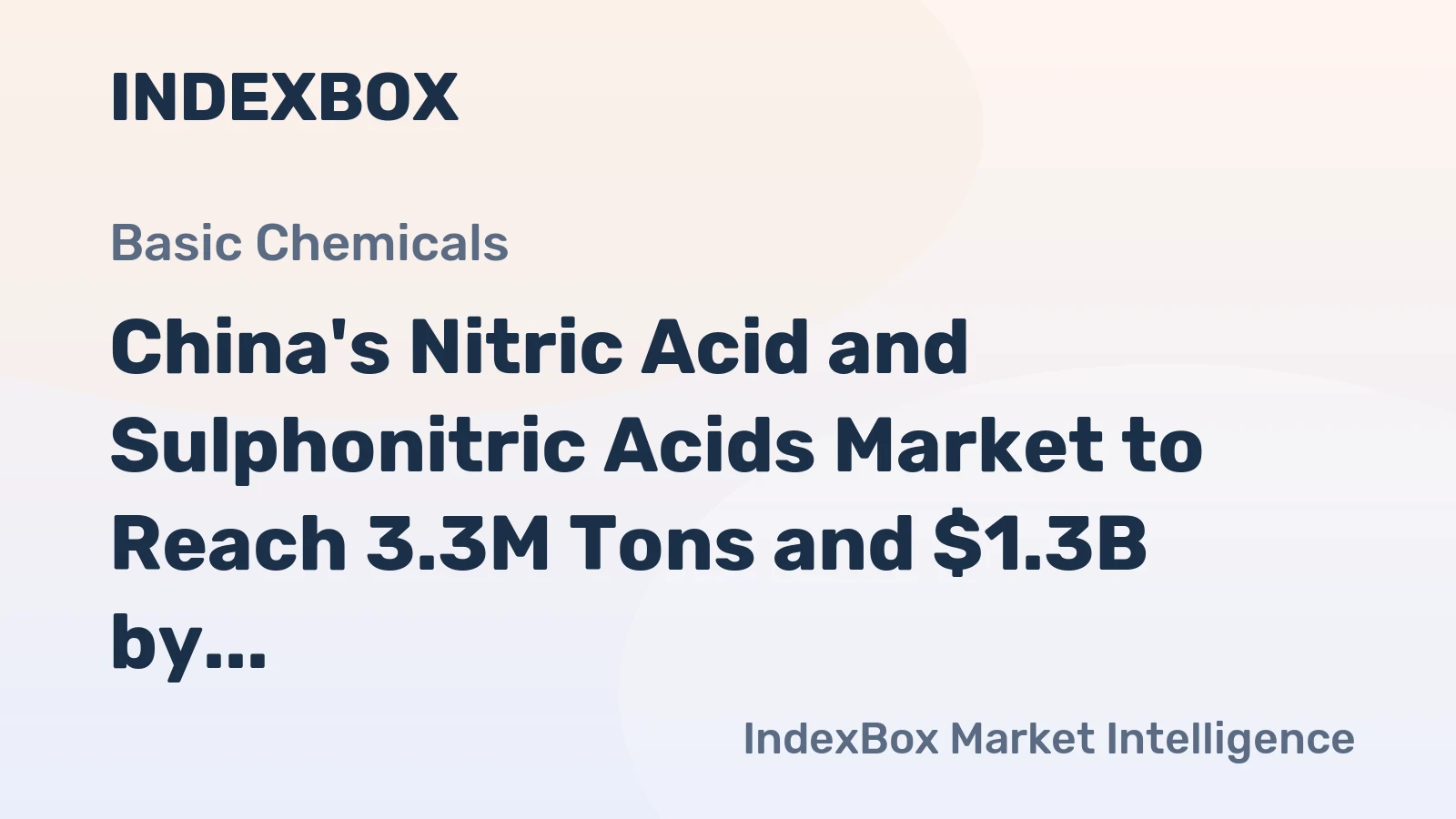 China's Nitric Acid and Sulphonitric Acids Market to Reach 3.3M Tons and $1.3B by 2035