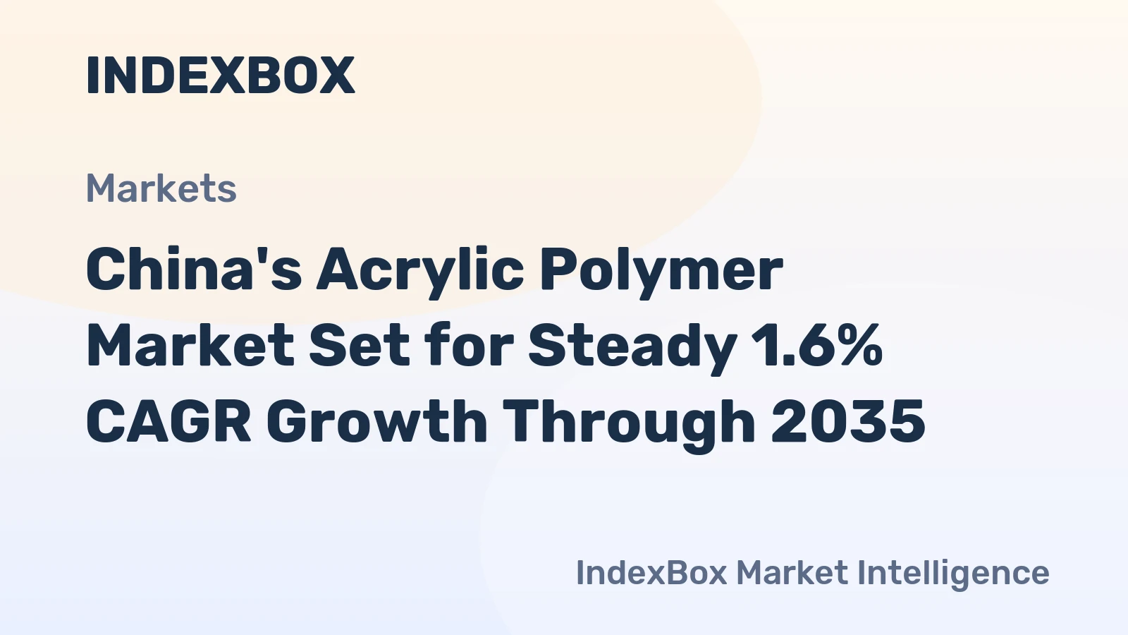 China's Acrylic Polymer Market Set for Steady 1.6% CAGR Growth Through 2035