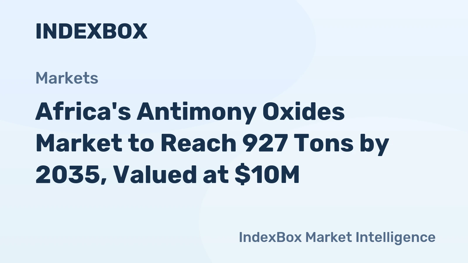 Africa's Antimony Oxides Market to Reach 927 Tons by 2035, Valued at $10M