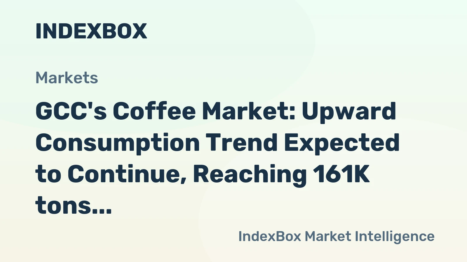 GCC's Coffee Market: Upward Consumption Trend Expected to Continue, Reaching 161K tons and $1.5B by 2035