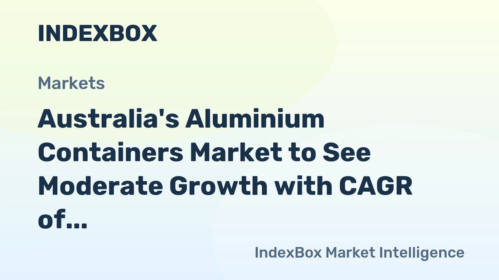 Australia's Aluminium Containers Market to See Moderate Growth with CAGR of +1.9% from 2024 to 2035