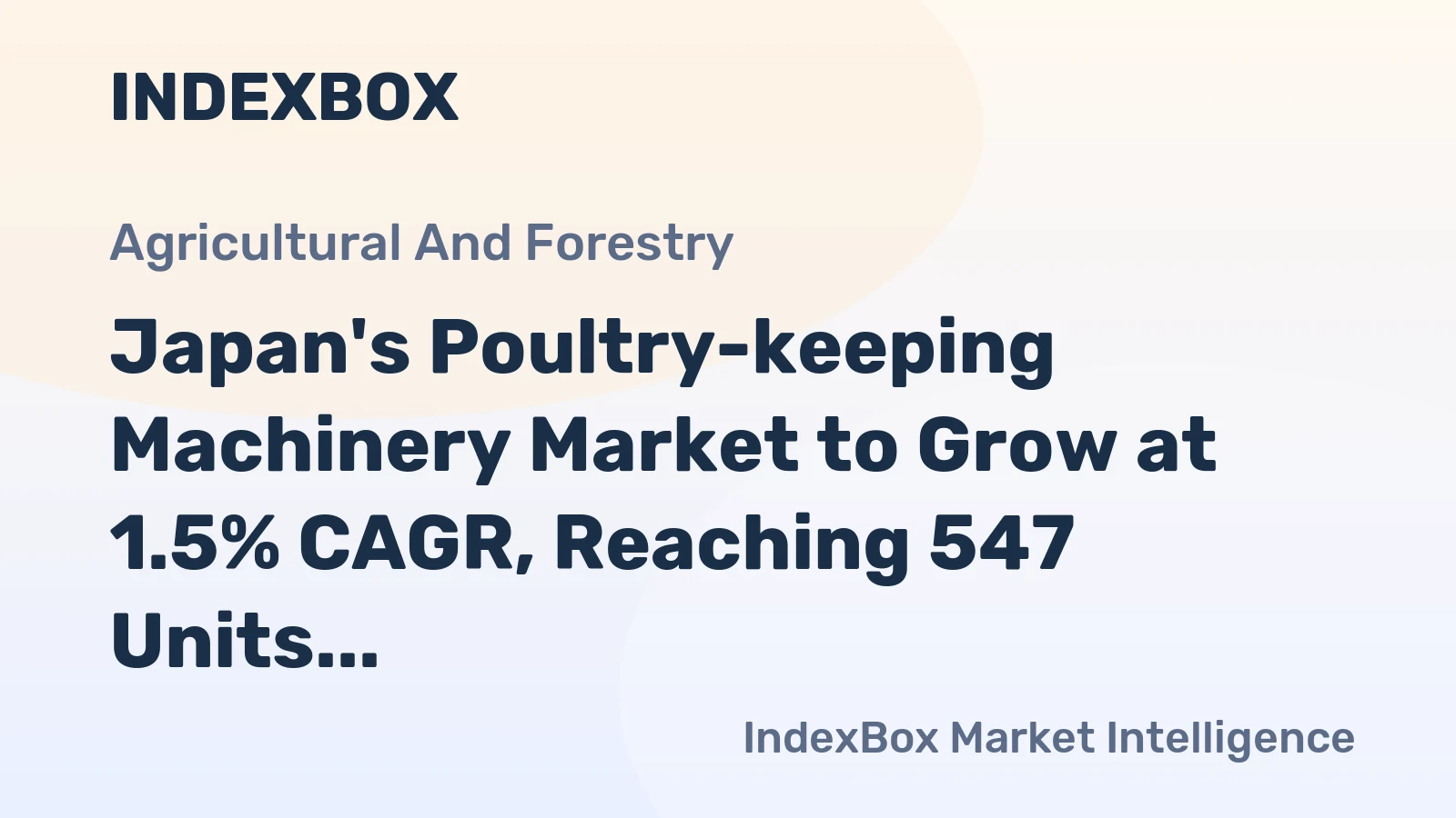 Japan's Poultry-keeping Machinery Market to Grow at 1.5% CAGR, Reaching 547 Units by 2035