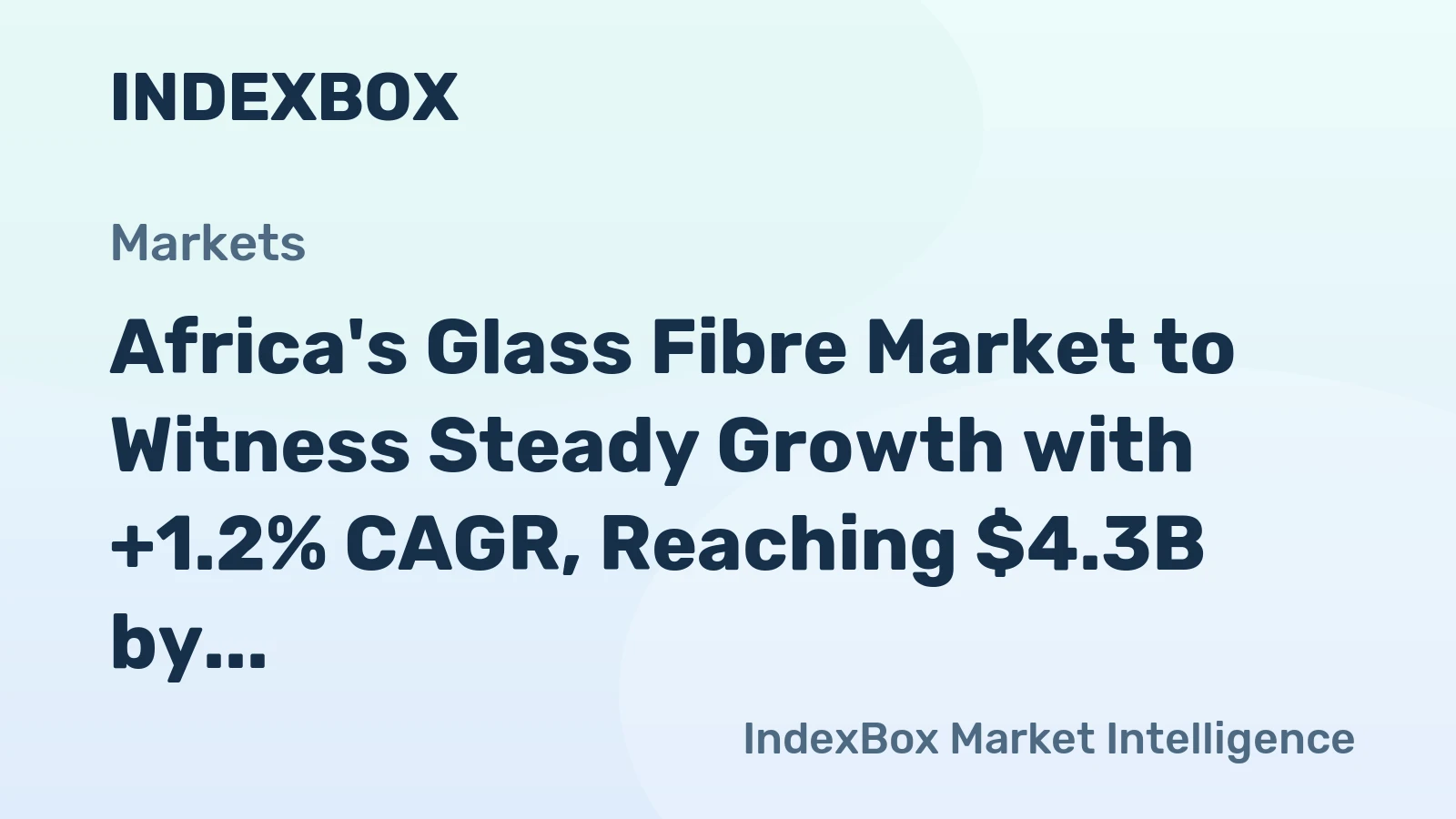 Africa's Glass Fibre Market to Witness Steady Growth with +1.2% CAGR, Reaching $4.3B by 2035