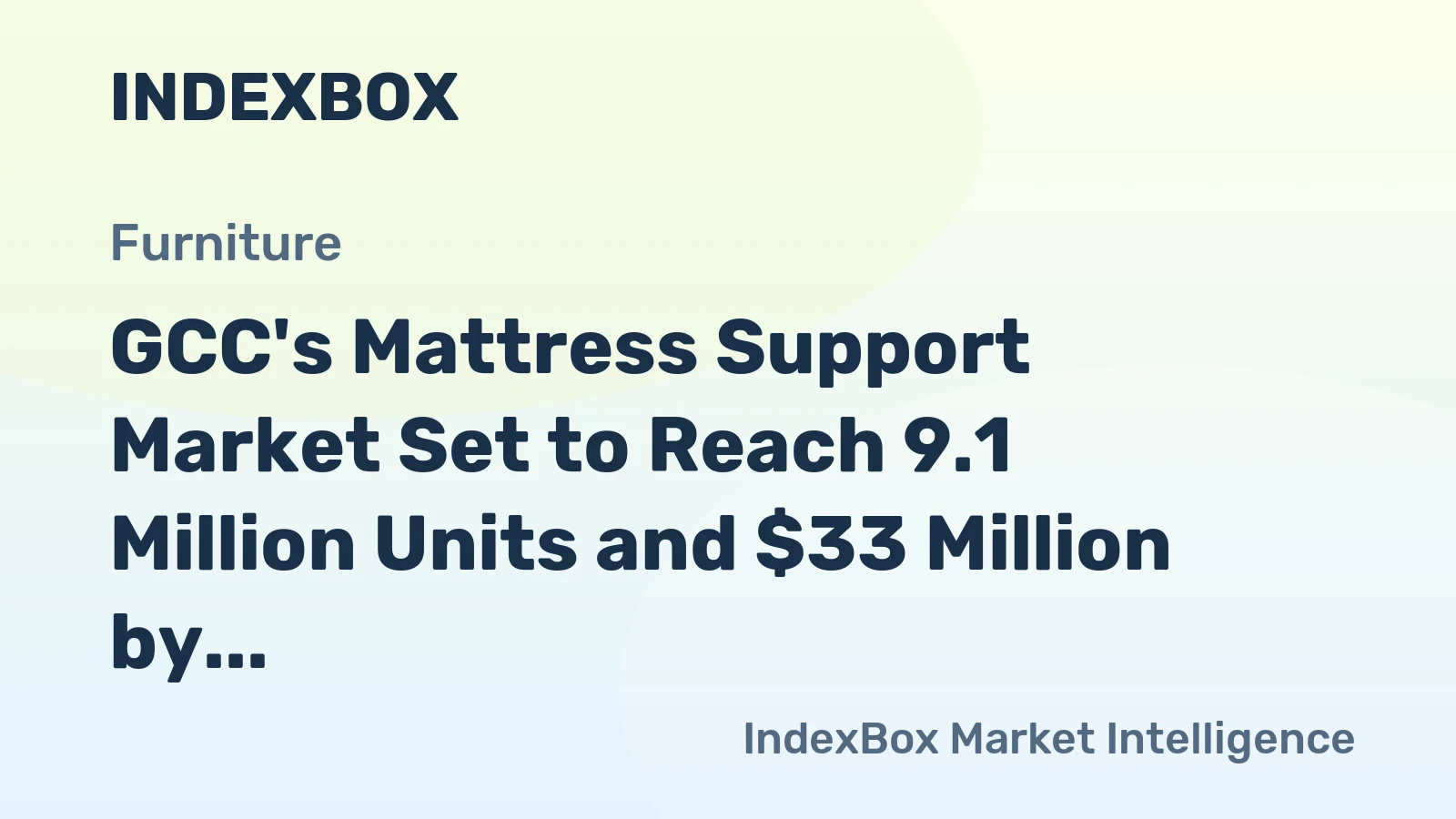 GCC's Mattress Support Market Set to Reach 9.1 Million Units and $33 Million by 2035