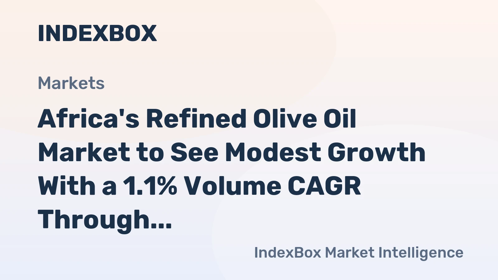 Africa's Refined Olive Oil Market to See Modest Growth With a 1.1% Volume CAGR Through 2035