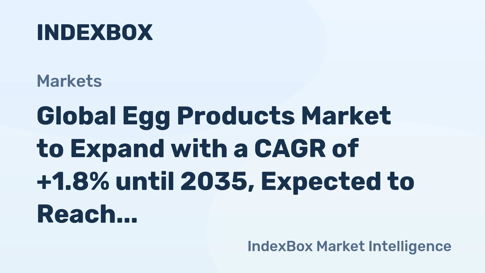 Global Egg Products Market to Expand with a CAGR of +1.8% until 2035, Expected to Reach $51.8B