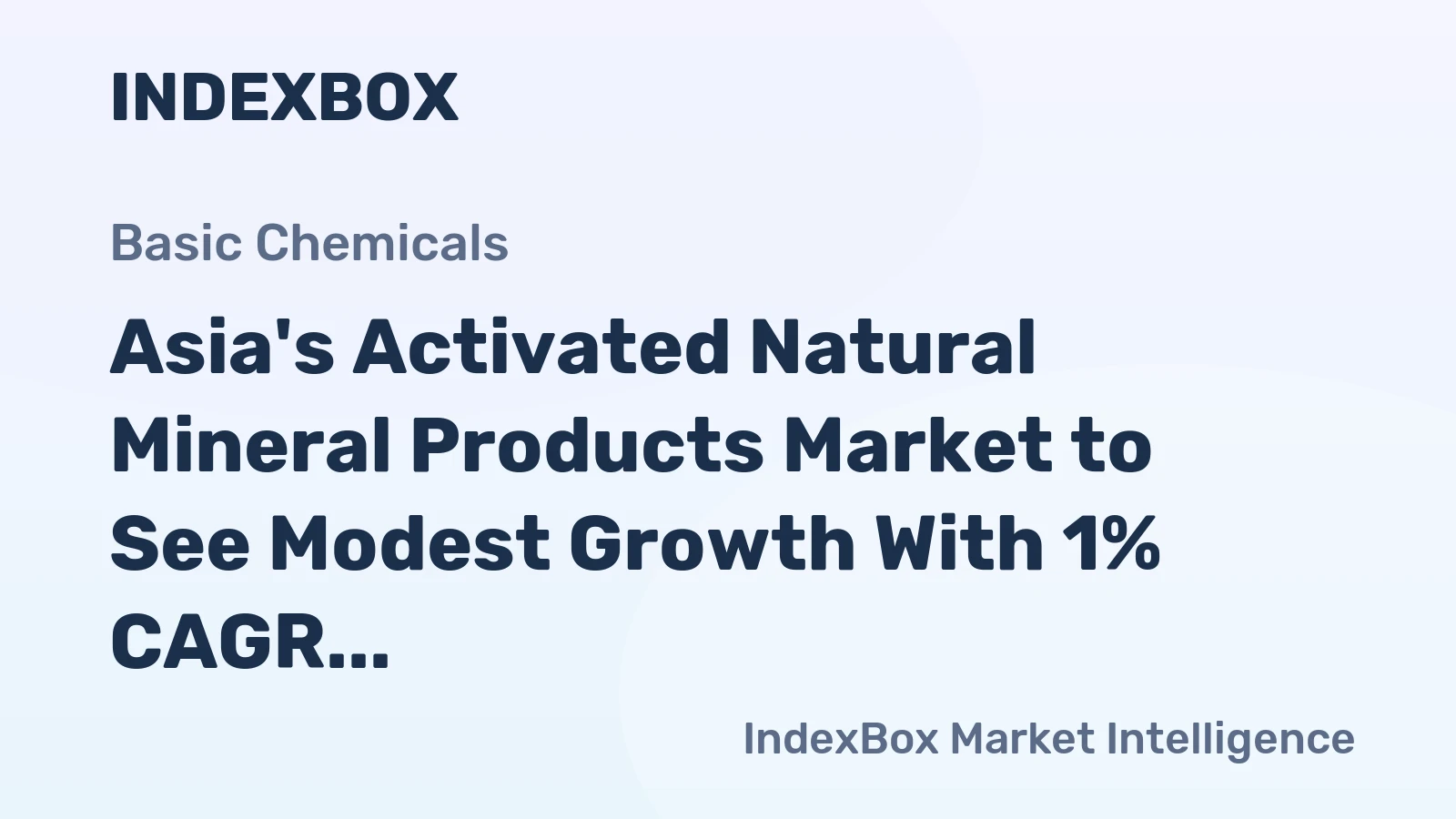 Asia's Activated Natural Mineral Products Market to See Modest Growth With 1% CAGR Through 2035