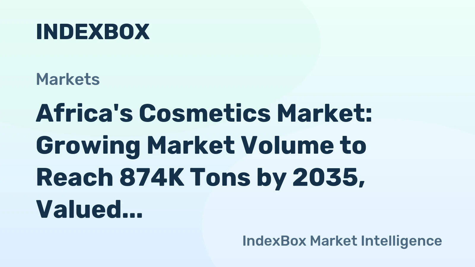 Africa's Cosmetics Market: Growing Market Volume to Reach 874K Tons by 2035, Valued at $5.1B