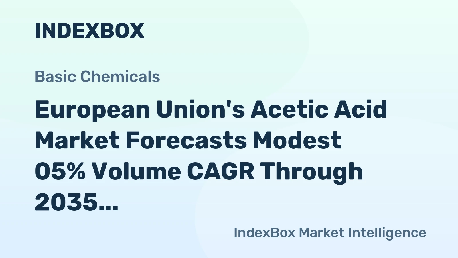 European Union's Acetic Acid Market Forecasts Modest 05% Volume CAGR Through 2035