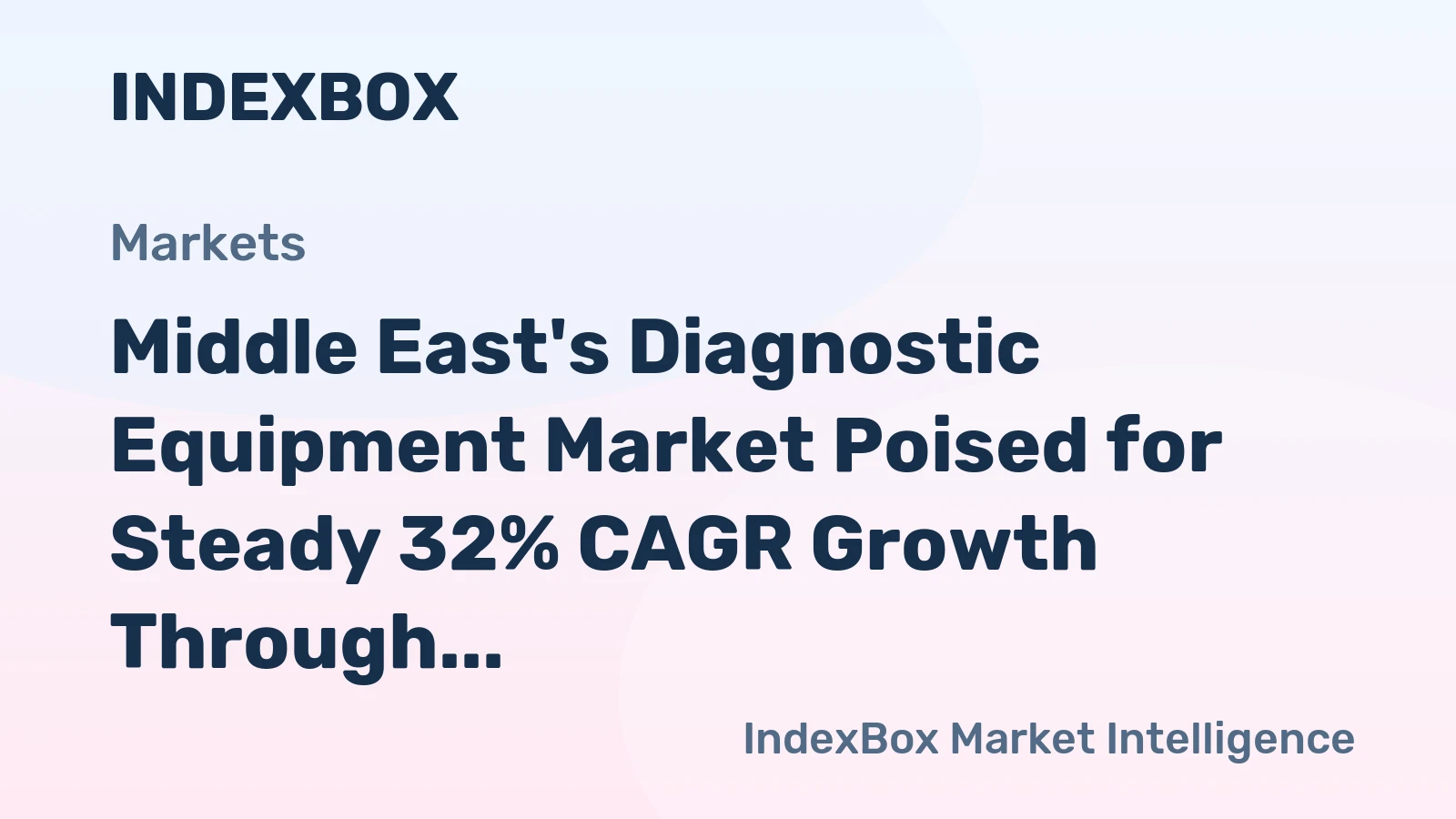 Middle East's Diagnostic Equipment Market Poised for Steady 32% CAGR Growth Through 2035