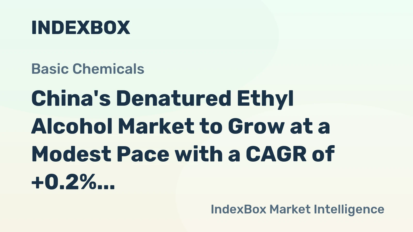 China's Denatured Ethyl Alcohol Market to Grow at a Modest Pace with a CAGR of +0.2% from 2024 to 2035