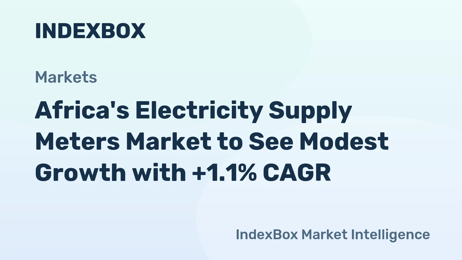 Africa's Electricity Supply Meters Market to See Modest Growth with +1.1% CAGR