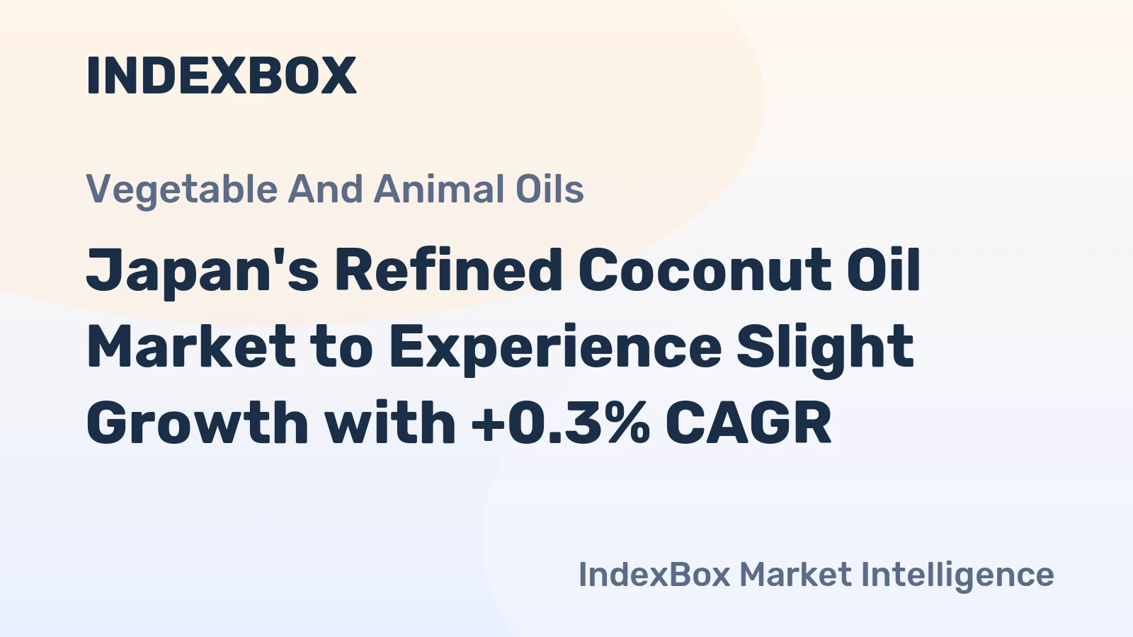 Japan's Refined Coconut Oil Market to Experience Slight Growth with +0.3% CAGR