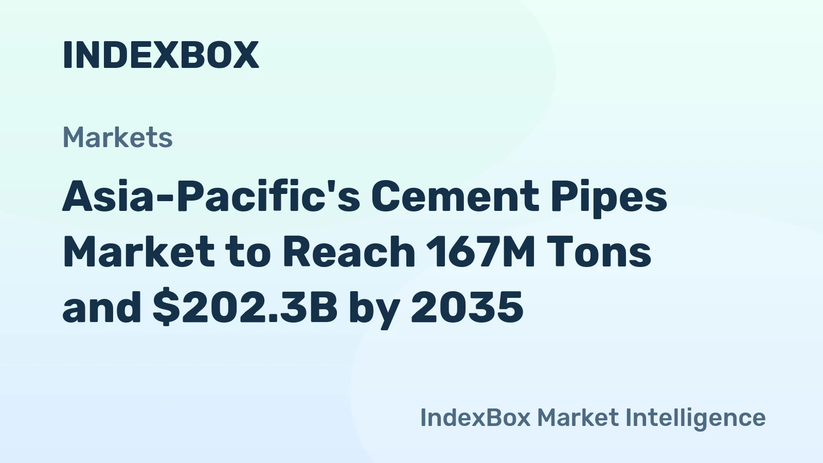 Asia-Pacific's Cement Pipes Market to Reach 167M Tons and $202.3B by 2035
