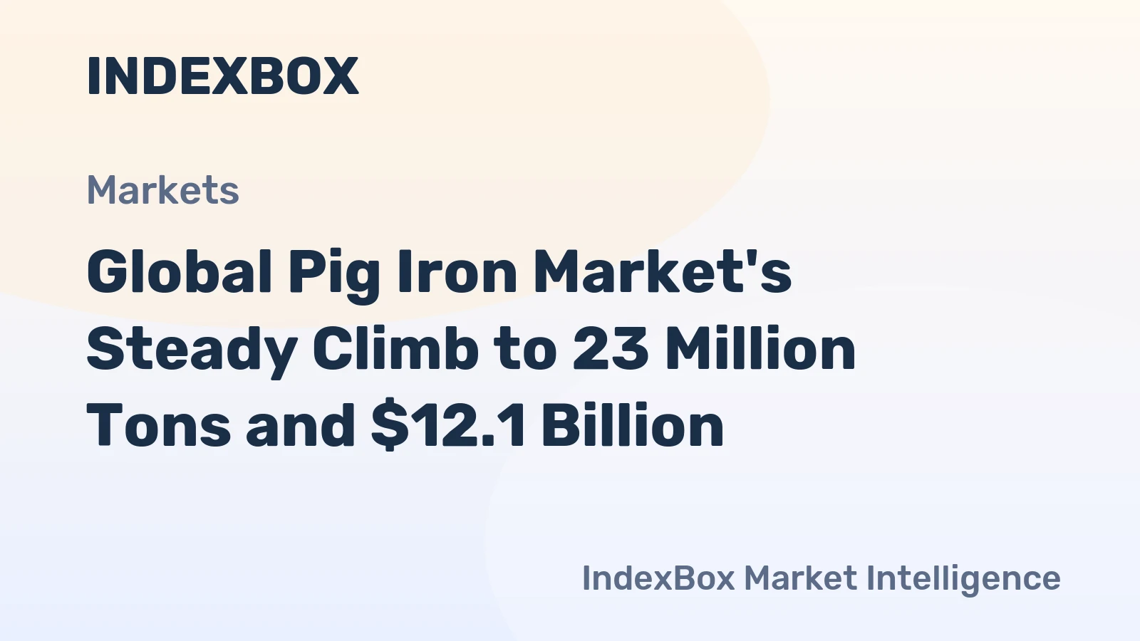 Global Pig Iron Market's Steady Climb to 23 Million Tons and $12.1 Billion