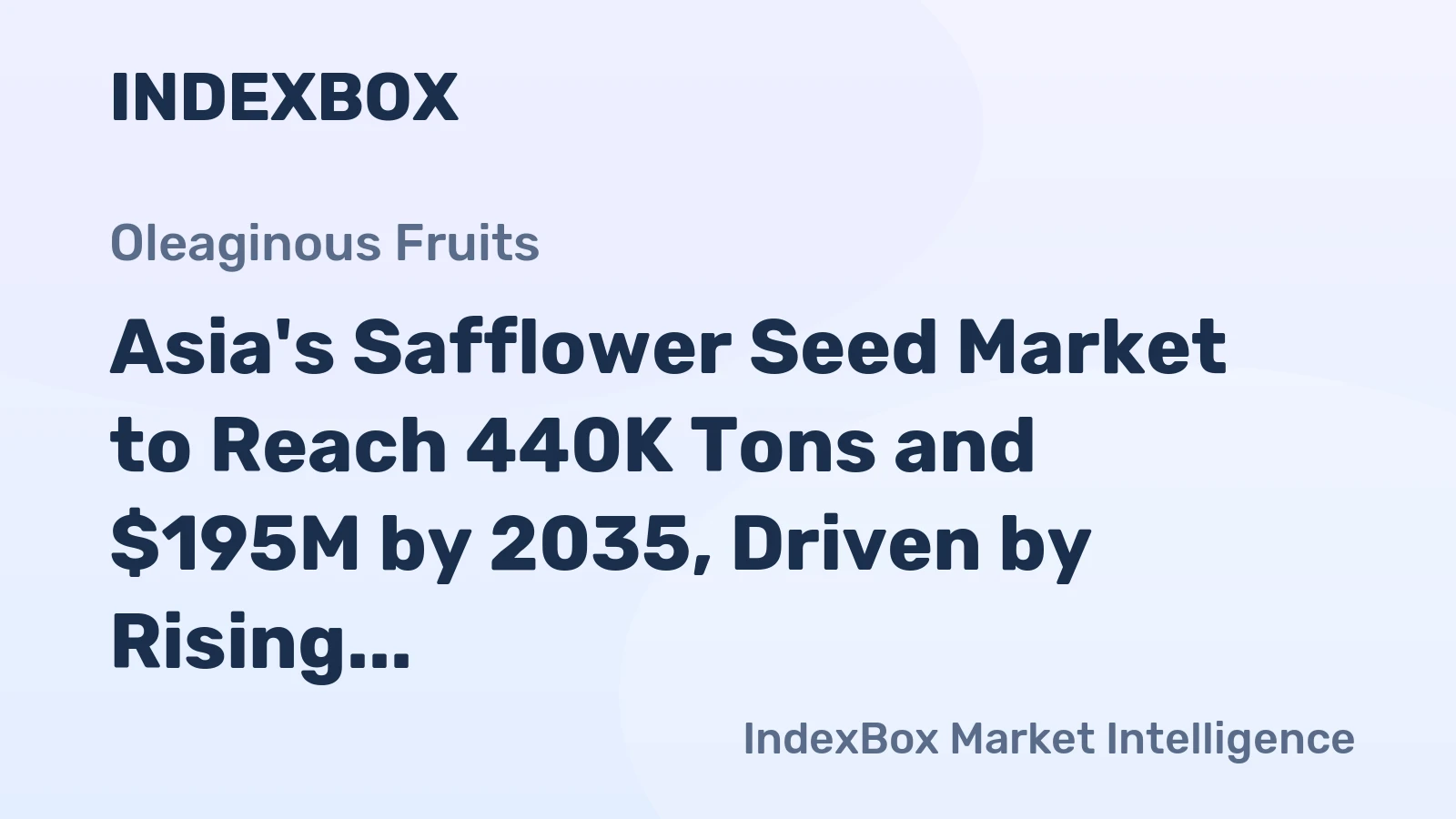 Asia's Safflower Seed Market to Reach 440K Tons and $195M by 2035, Driven by Rising Demand
