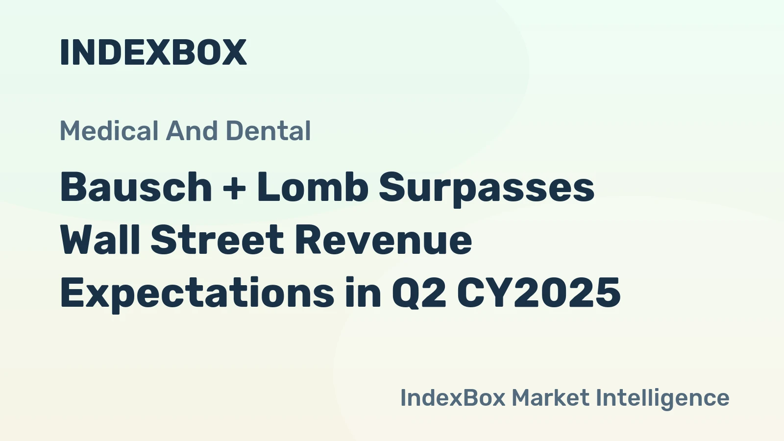 Bausch + Lomb Surpasses Wall Street Revenue Expectations in Q2 CY2025