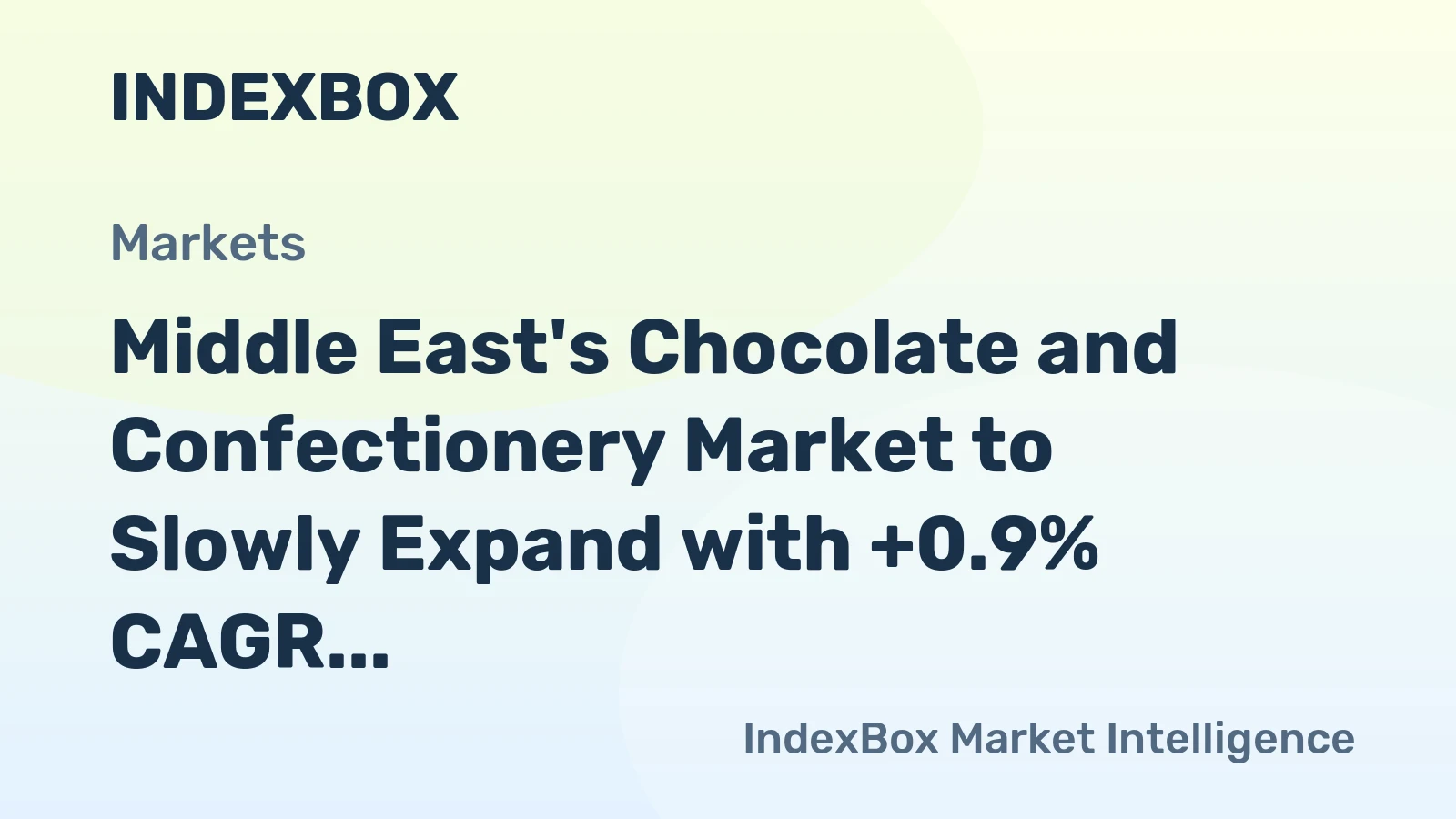 Middle East's Chocolate and Confectionery Market to Slowly Expand with +0.9% CAGR