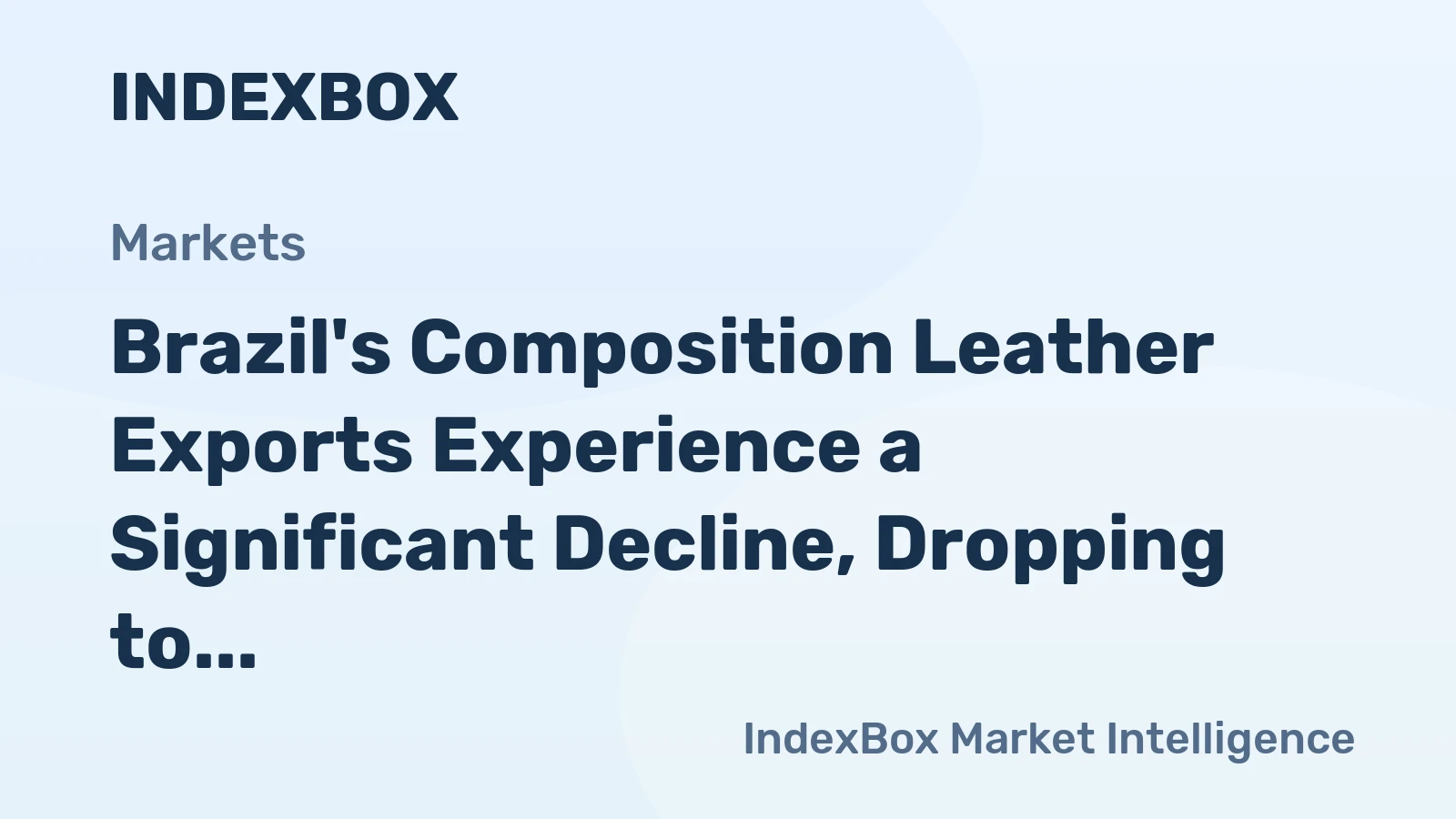 Brazil's Composition Leather Exports Experience a Significant Decline, Dropping to $1M in 2024