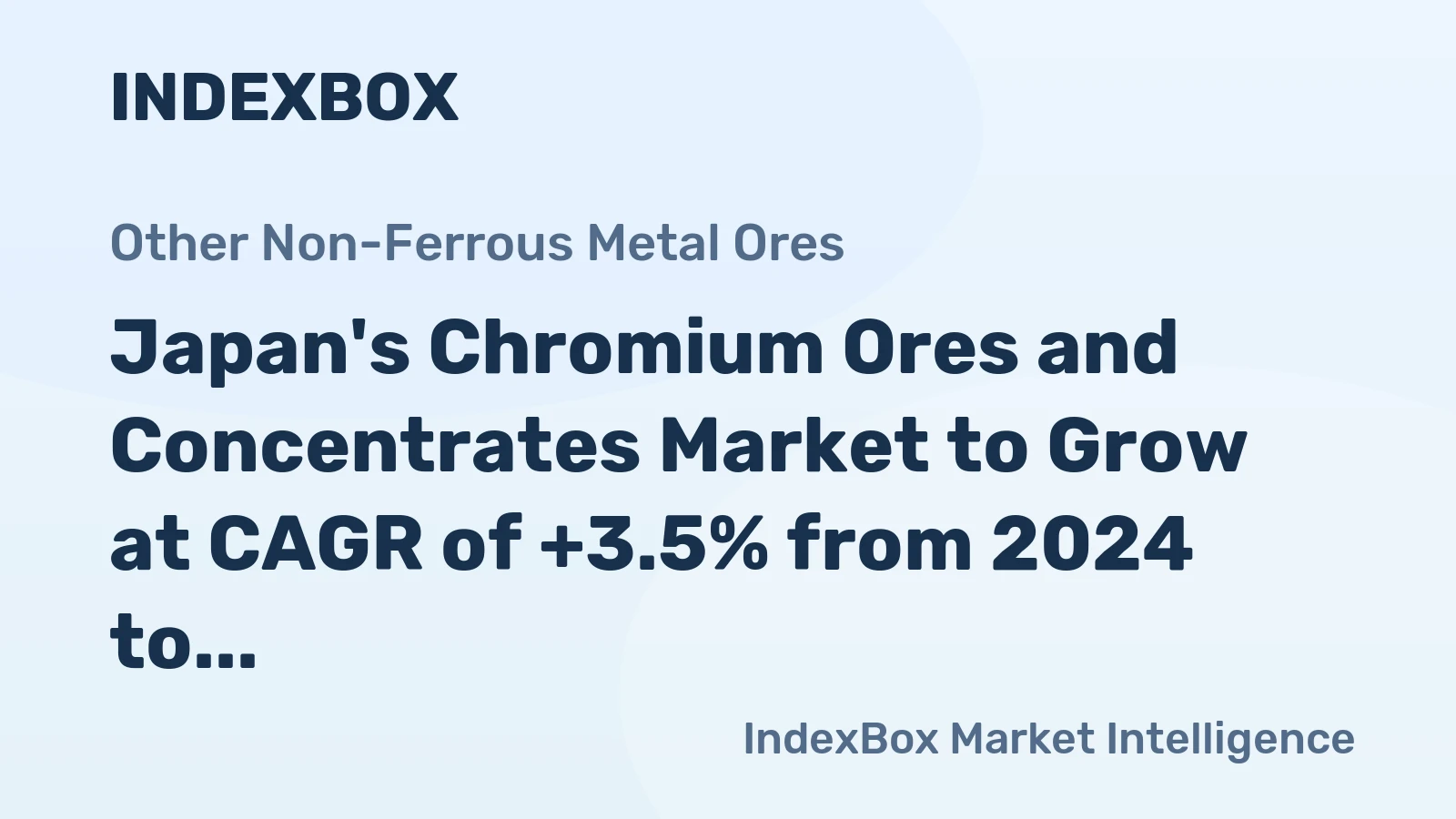 Japan's Chromium Ores and Concentrates Market to Grow at CAGR of +3.5% from 2024 to 2035, Reaching 73K Tons in Volume