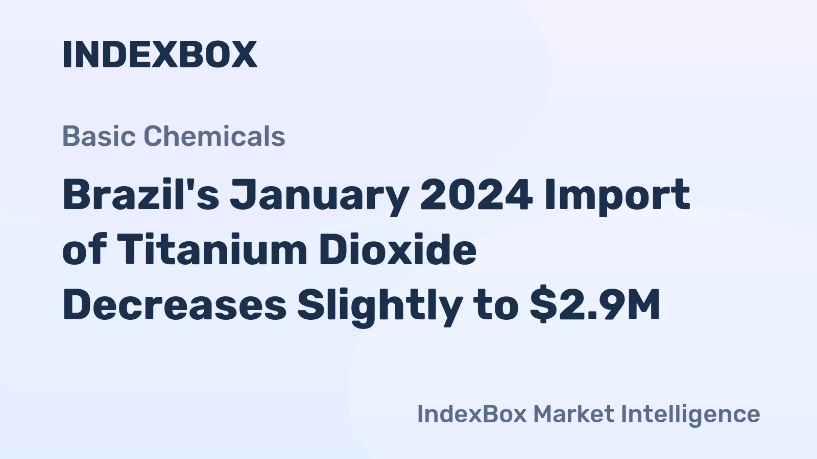 Brazil's January 2024 Import of Titanium Dioxide Decreases Slightly to $2.9M