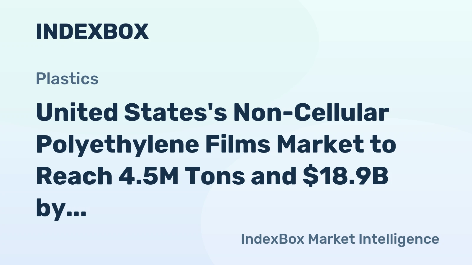 United States's Non-Cellular Polyethylene Films Market to Reach 4.5M Tons and $18.9B by 2035