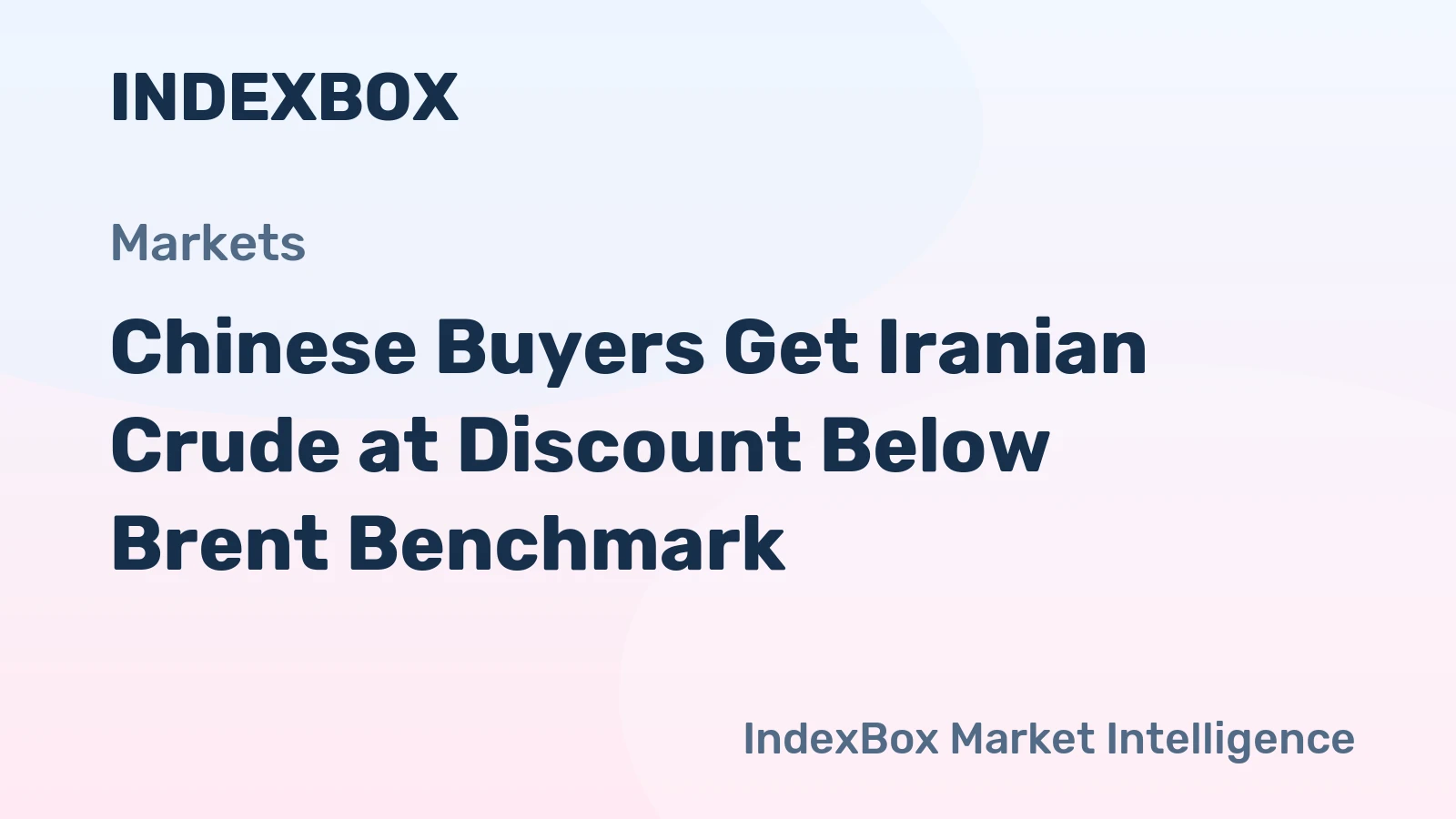 Chinese Buyers Get Iranian Crude at Discount Below Brent Benchmark