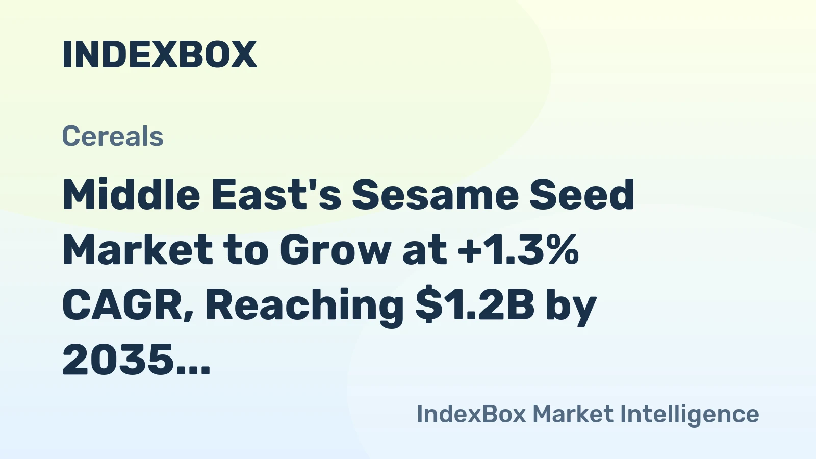 Middle East's Sesame Seed Market to Grow at +1.3% CAGR, Reaching $1.2B by 2035