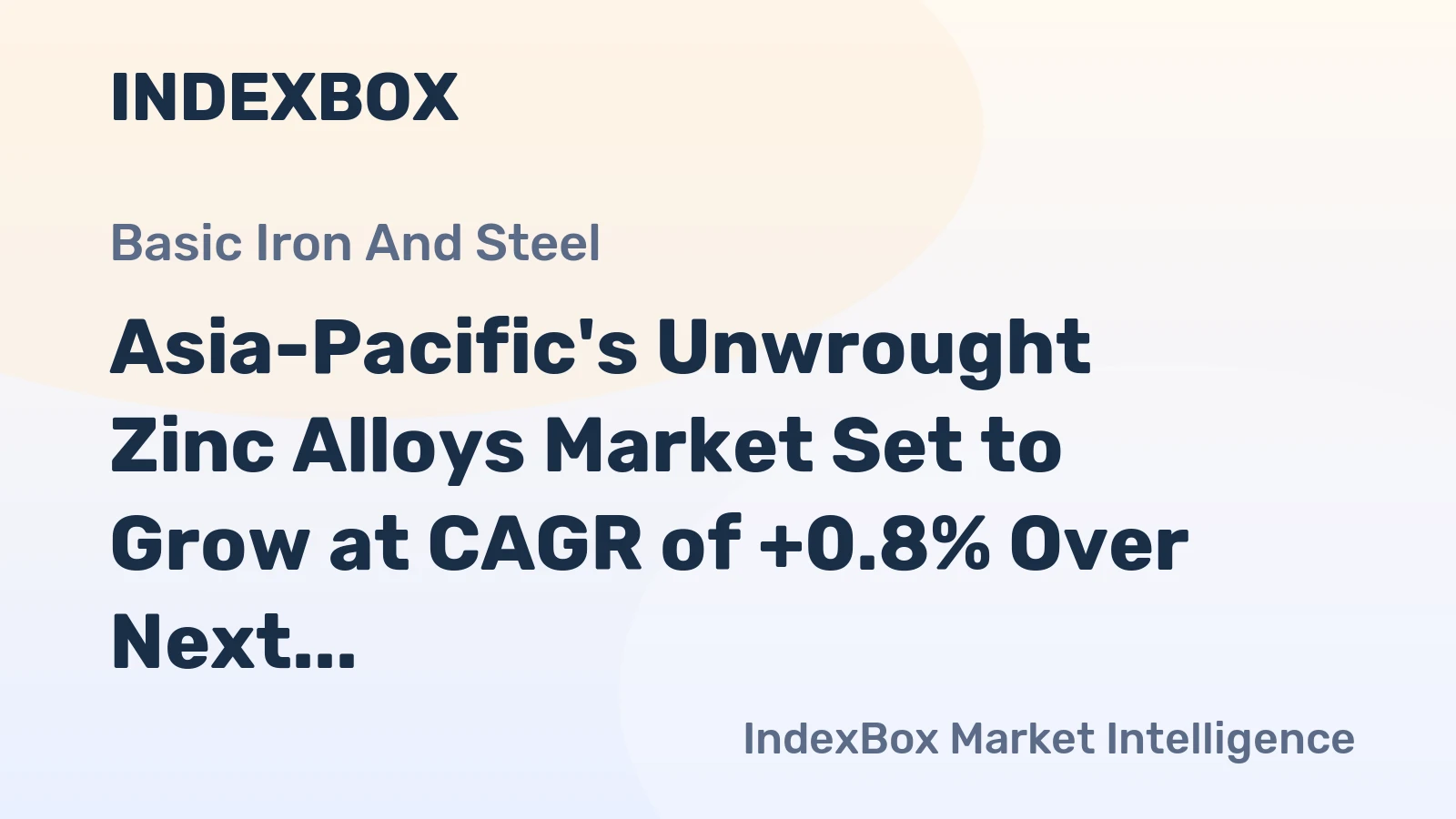 Asia-Pacific's Unwrought Zinc Alloys Market Set to Grow at CAGR of +0.8% Over Next Decade