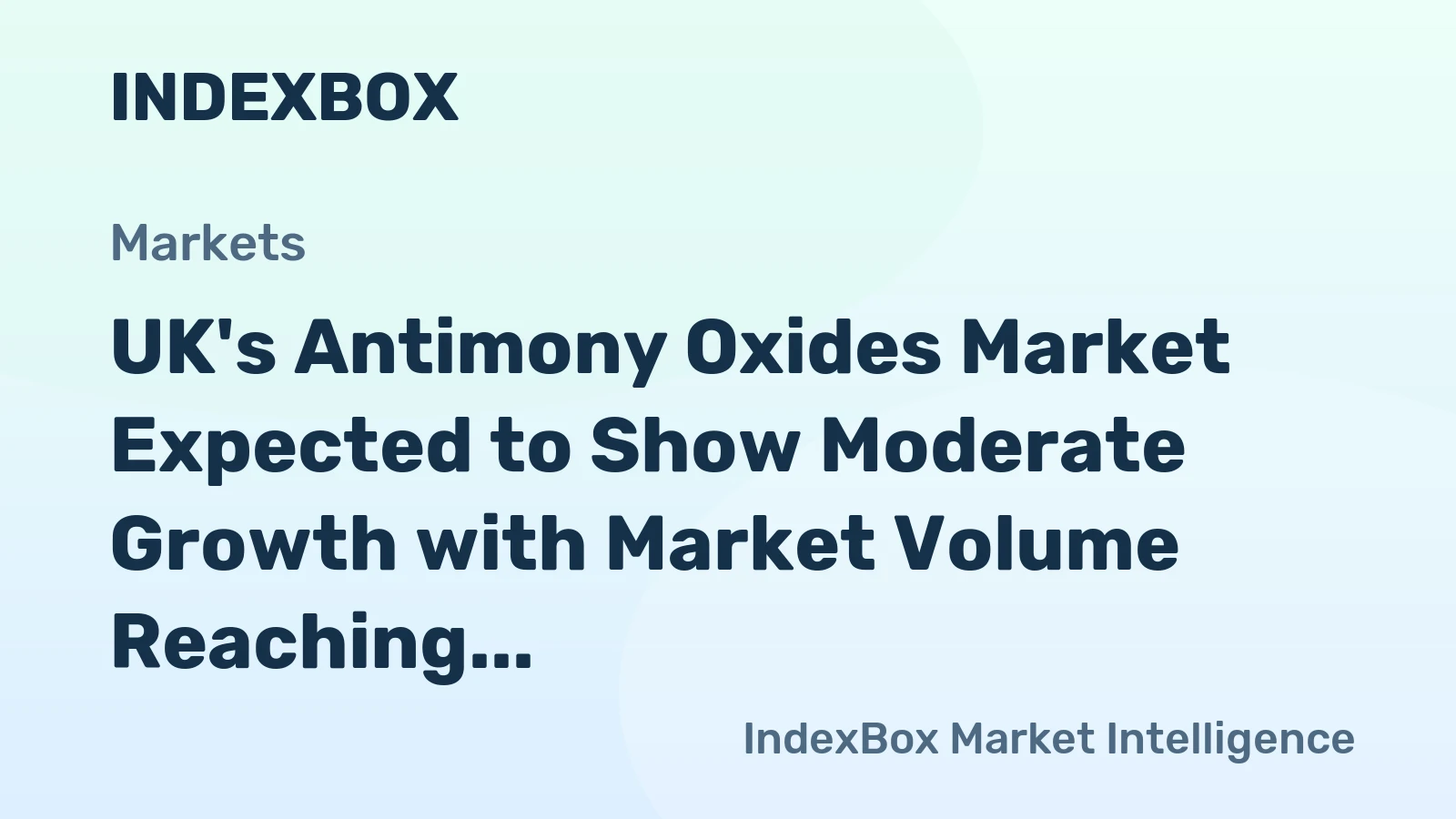 UK's Antimony Oxides Market Expected to Show Moderate Growth with Market Volume Reaching 1.1K tons and Market Value Reaching $18M by 2035
