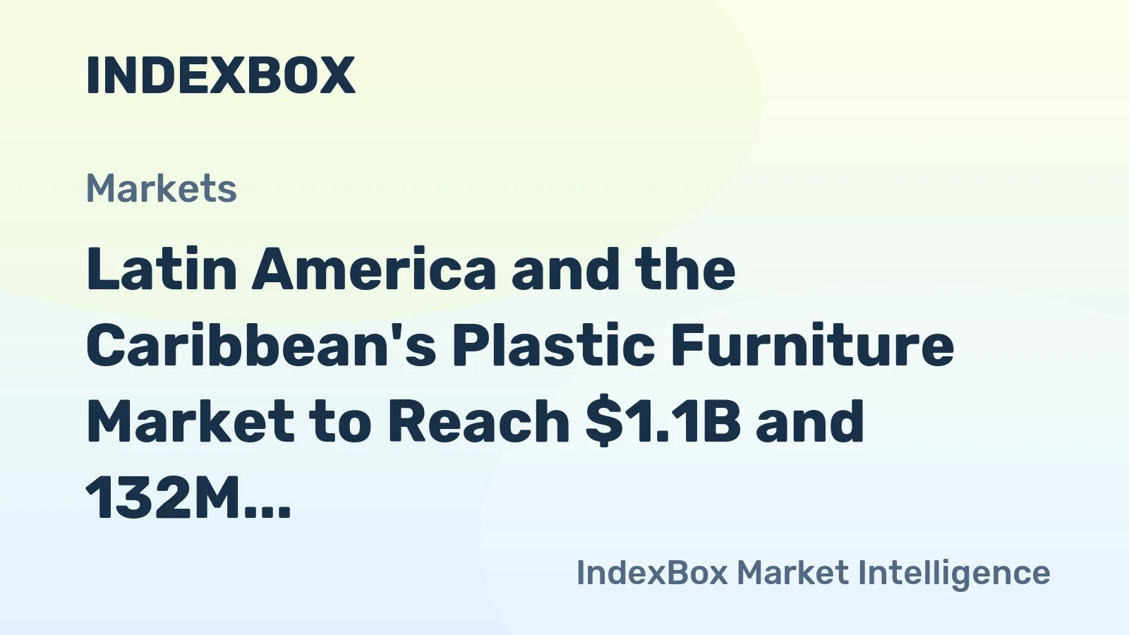 Latin America and the Caribbean's Plastic Furniture Market to Reach $1.1B and 132M Units by 2035