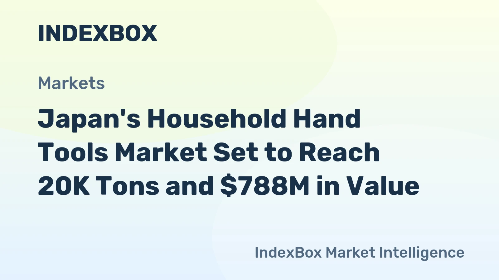 Japan's Household Hand Tools Market Set to Reach 20K Tons and $788M in Value
