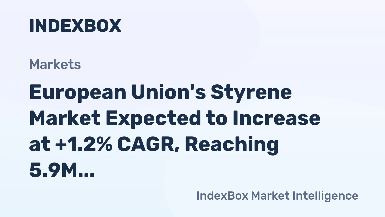 European Union's Styrene Market Expected to Increase at +1.2% CAGR, Reaching 5.9M tons by 2035