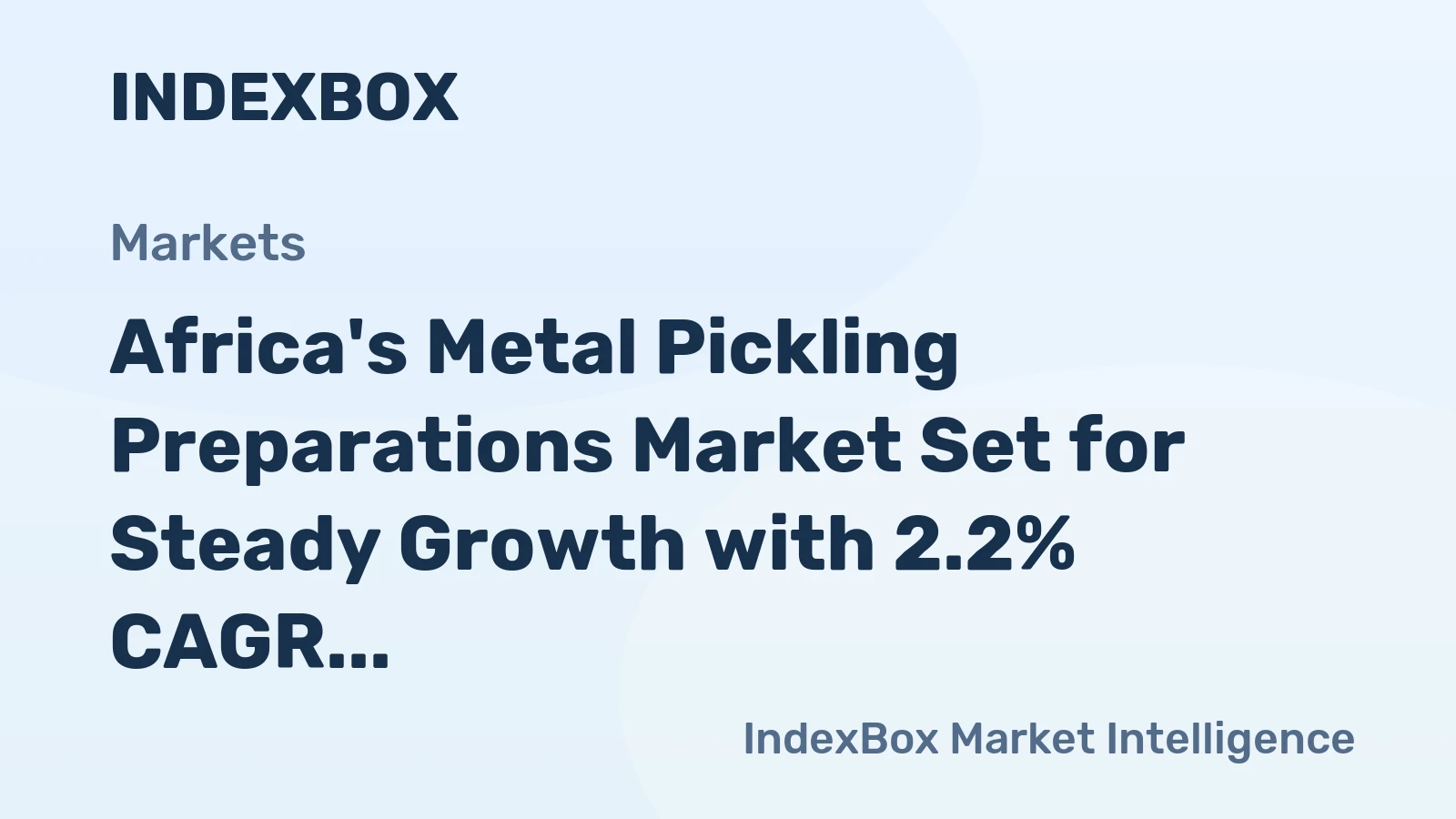 Africa's Metal Pickling Preparations Market Set for Steady Growth with 2.2% CAGR in Value