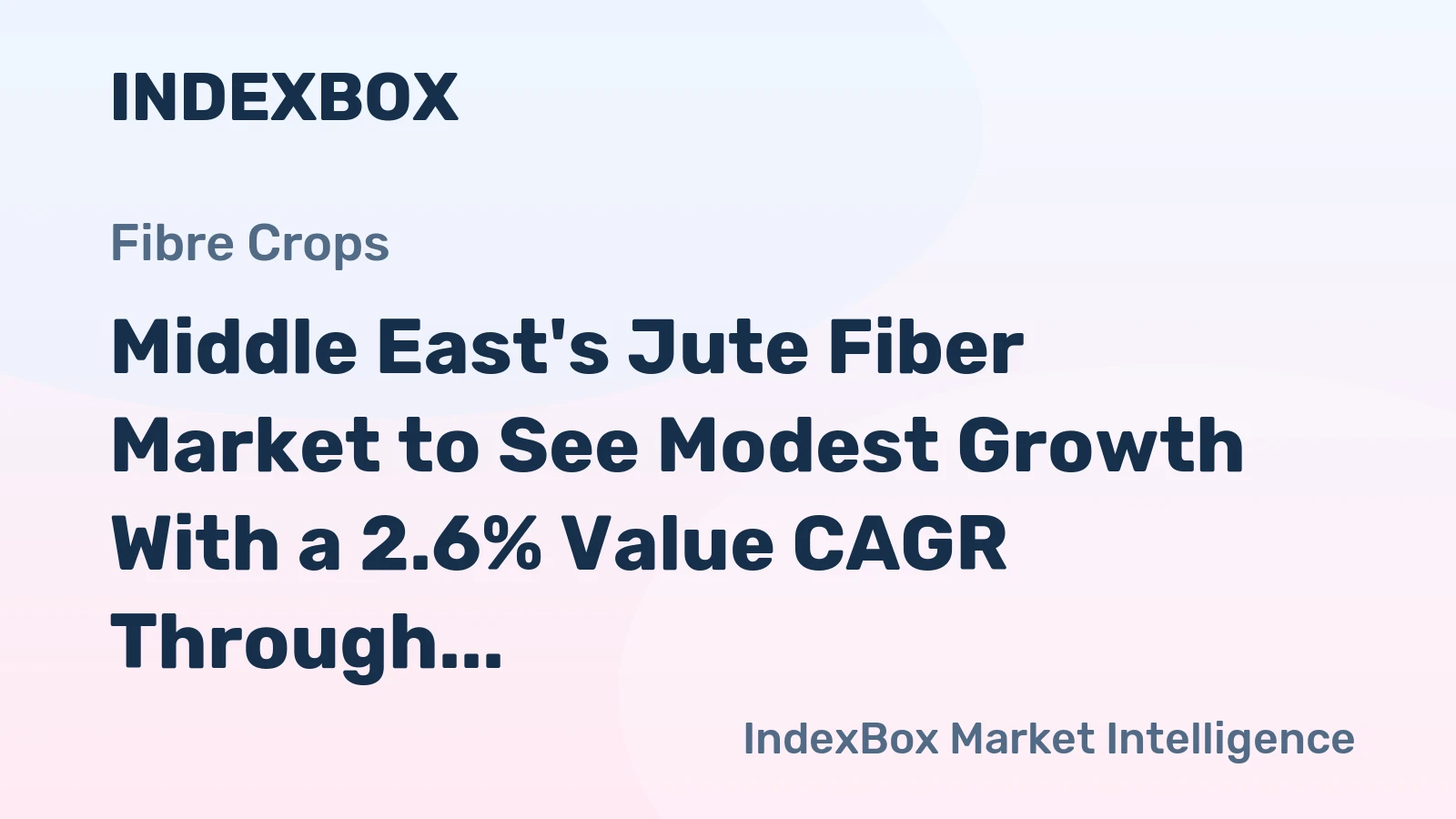 Middle East's Jute Fiber Market to See Modest Growth With a 2.6% Value CAGR Through 2035