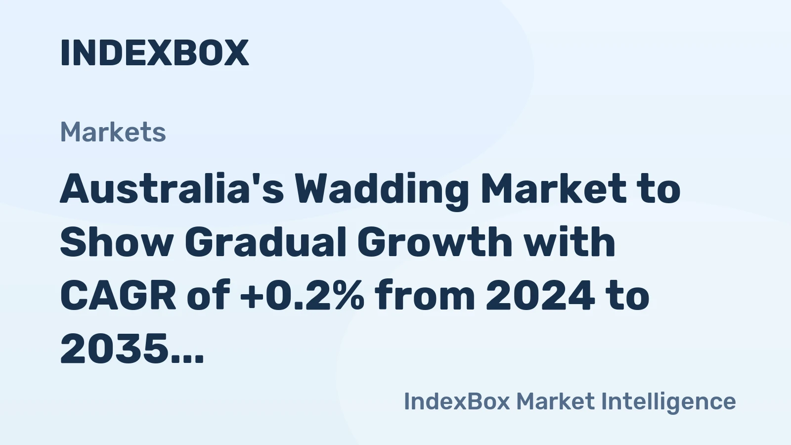 Australia's Wadding Market to Show Gradual Growth with CAGR of +0.2% from 2024 to 2035