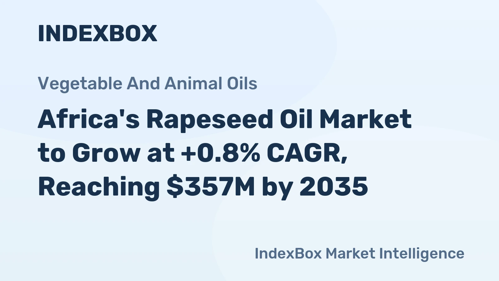 Africa's Rapeseed Oil Market to Grow at +0.8% CAGR, Reaching $357M by 2035