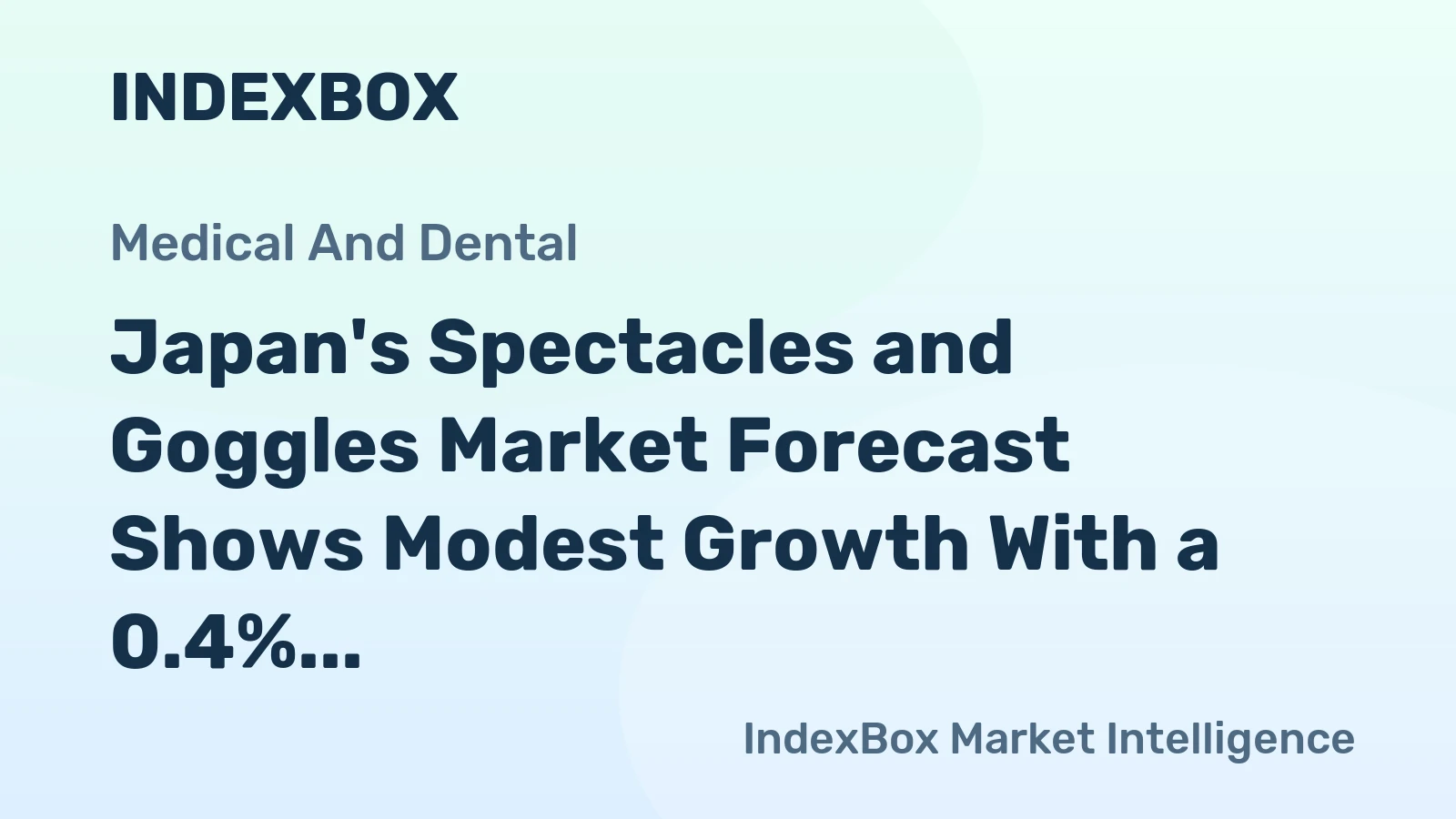 Japan's Spectacles and Goggles Market Forecast Shows Modest Growth With a 0.4% CAGR Through 2035