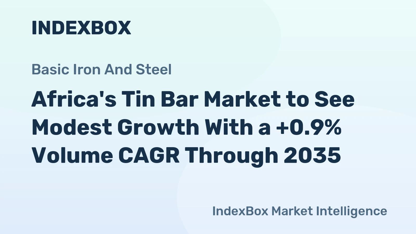 Africa's Tin Bar Market to See Modest Growth With a +0.9% Volume CAGR Through 2035