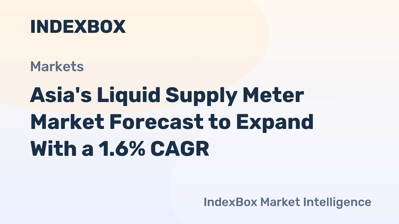 Asia's Liquid Supply Meter Market Forecast to Expand With a 1.6% CAGR