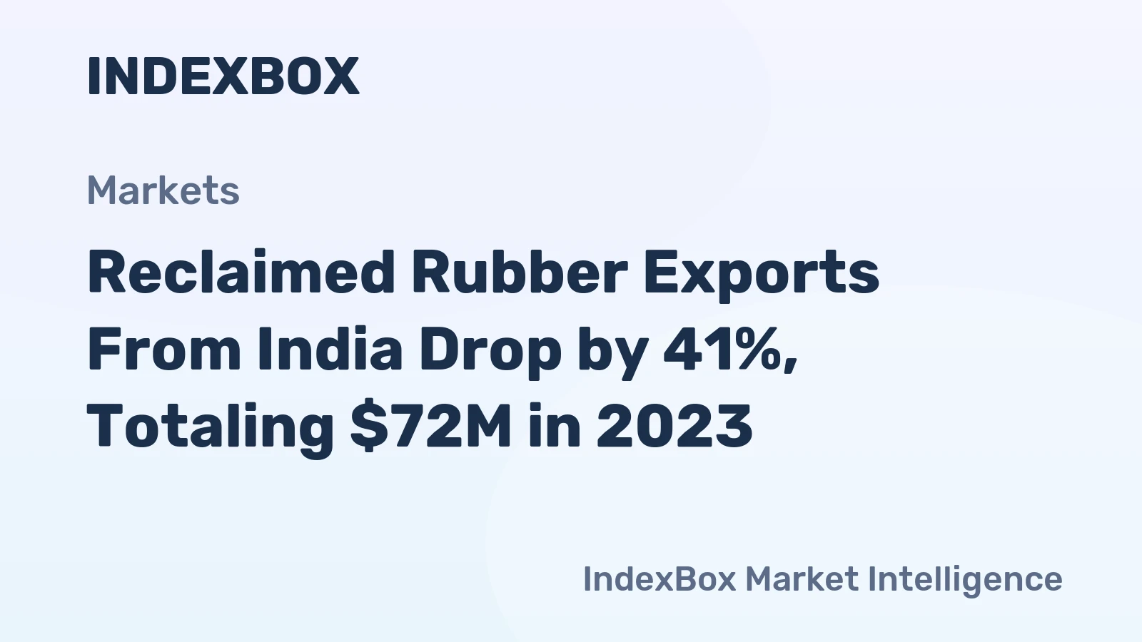 Reclaimed Rubber Exports From India Drop by 41%, Totaling $72M in 2023