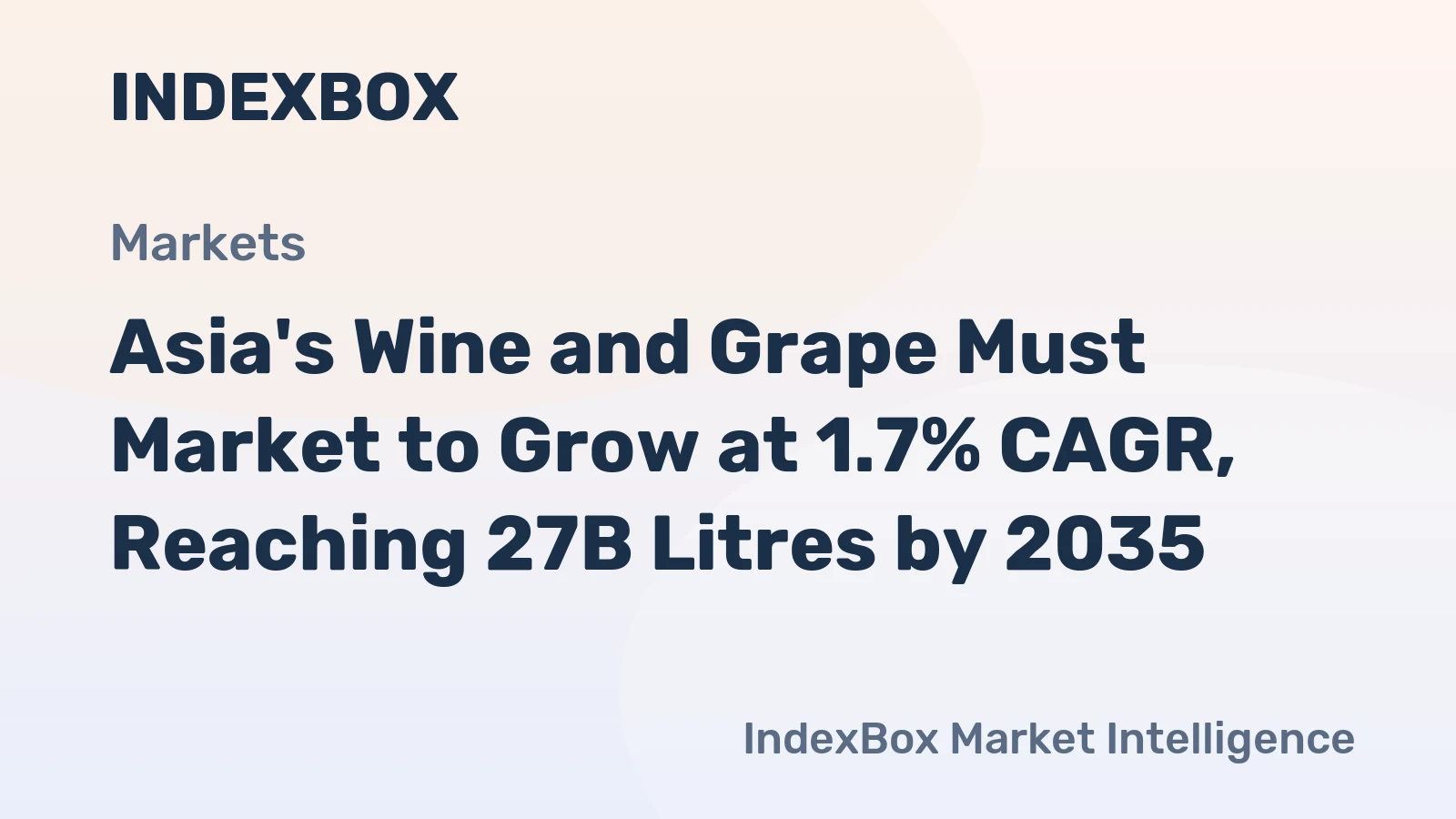 Asia's Wine and Grape Must Market to Grow at 1.7% CAGR, Reaching 27B Litres by 2035