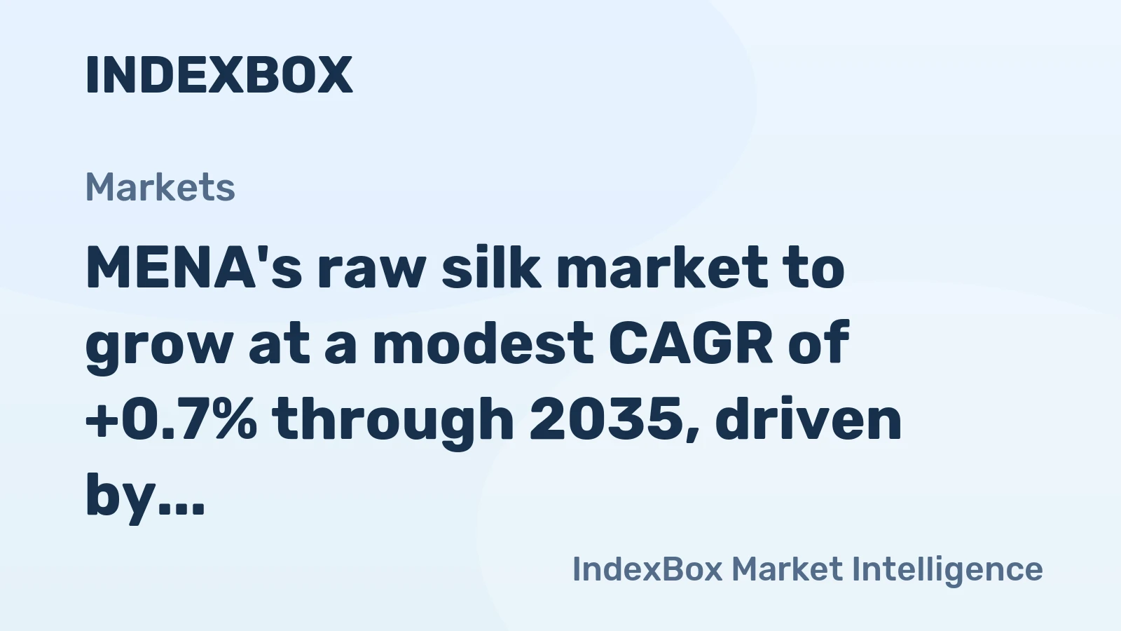 MENA's raw silk market to grow at a modest CAGR of +0.7% through 2035, driven by sustained demand.